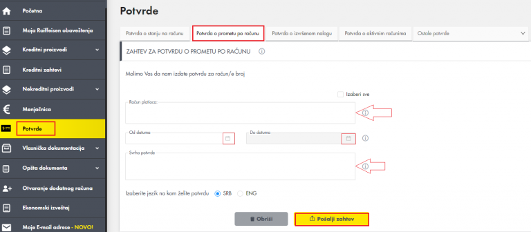 Kako preuzeti potvrde sa iPortala/ Privreda - Raiffeisen - Baza znanja
